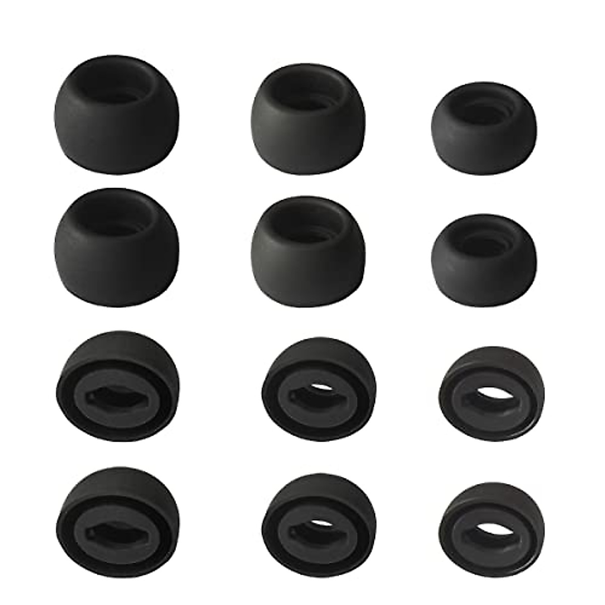 Luckvan Silicone Ear Tips for Galaxy Buds Pro Replacement Earbuds Tips for Galaxy Buds Pro Earbuds 6 Pairs LMS Black