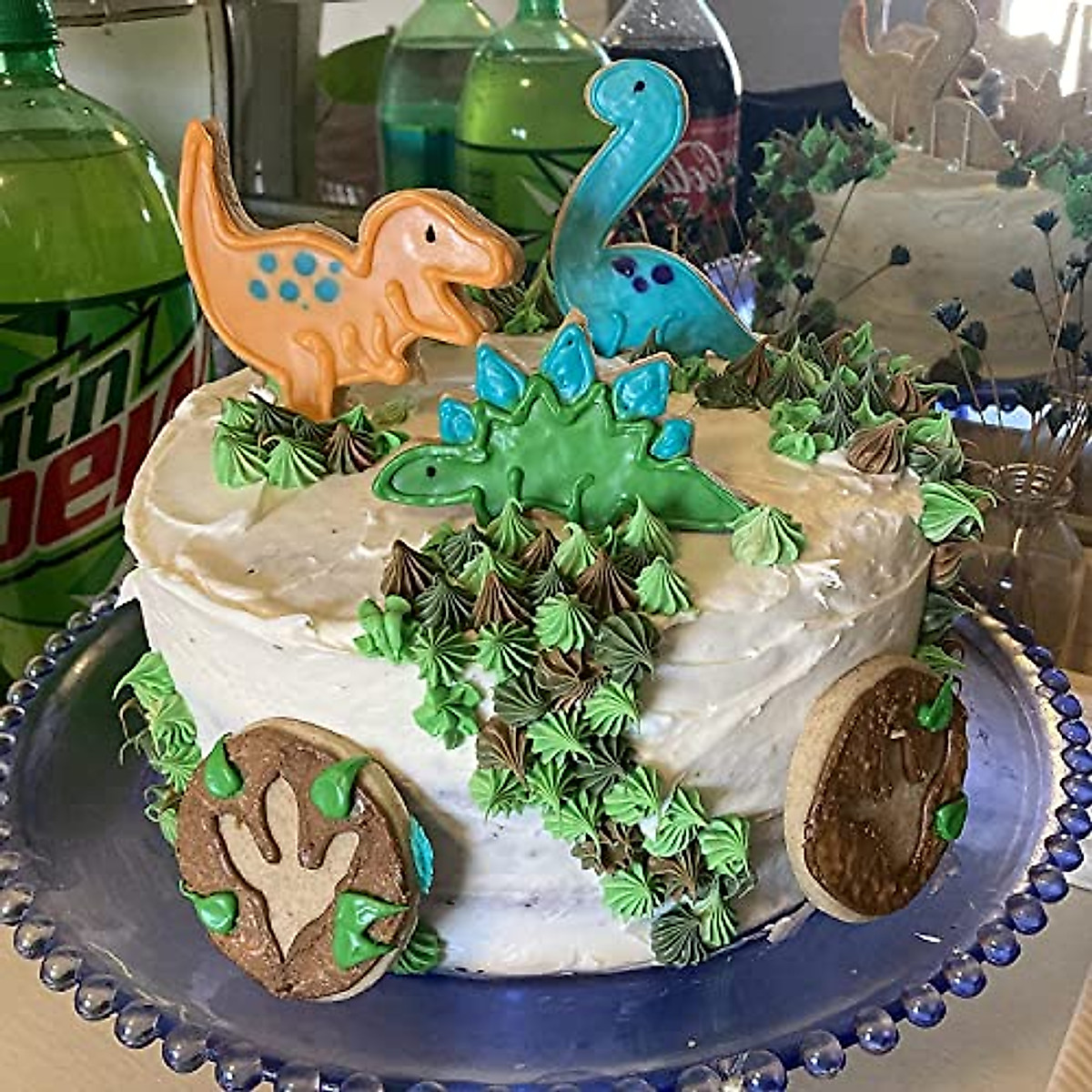 Dinosaur Cookie Cutters Set of 12, Steel Metal Dinosaur Theme Shapes Baking Mold for Kids Birthday Party Supplies, Footprint, Dinosaur Eggs,Brontosaurus, Camarasaurus, Stegosaurus, Thiceratops