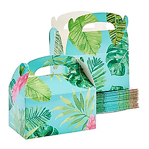 BLUE PANDA 24 Pack Luau Tropical Themed Party Favor Boxes, Tropical Gift Box Set (6 x 3.3 x 3.6 In)
