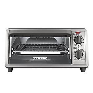 BLACK+DECKER 4-Slice Countertop Toaster Oven, Stainless steel Silver TO1322SBD