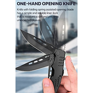Spring Assisted Knife - Pocket Knives for Men - Folding Knife - Military Style - Tactical Knife - Good for Camping Hunting Survival Indoor and Outdoor Activities Mens Gift 6681 NE
