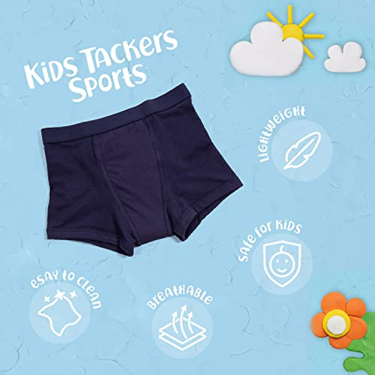 CONNI Kids Training Boxer Pants Soft Shorts Reusable Toddler Potty Training Underwear Waterproof Easy Pull Up Youth Incontinence Aqua Sizes 4-6