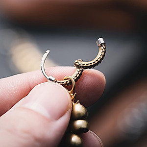 COPPERTIST.WU Rattlesnake Tail Earrings Huggie Hoop Dangle Rattle Earrings Brass Shakeable Jewelry Gift for Women Men