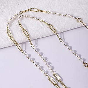 EGEN Female Magnetic Anti-Lost Strap Holder Necklace White Pearl Copper Chain for Airpods Pro 3 2 1,72cm Bag
