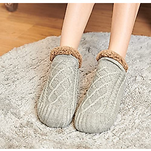 OLIVE OLIVIA Men's Sherpa Fluffy Fleece Socks,Increbible Soft Warm Cozy Fuzzy chrismas socks (Gray)