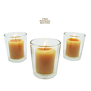 Beeswax Candle Works, 10-Hour Votives (Pack of 12) 100% USA Beeswax