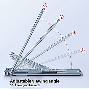 Cell Phone Stand, Portable Aluminum Phone Holder, Adjustable Phone Dock Cradle, Compatible with iPhone 13/12/11 Pro Max, Samsung Galaxy, Small Tablets(Silver)