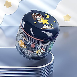 MOODKEY Denture Bath Box with Strainer Basket, Retainer Case, Mouth Guard Case, Braces Cleaner Cup, Leak-Proof Denture Holder Denture Bath Case for Travel Cleaning (Blue A)