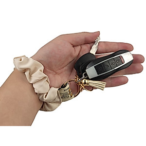 HAEVERAY Scrunchie Wristlet Bracelet Keychain,Soft Stretchable Wristband Wrist Bangle Keyring for Women Girl…