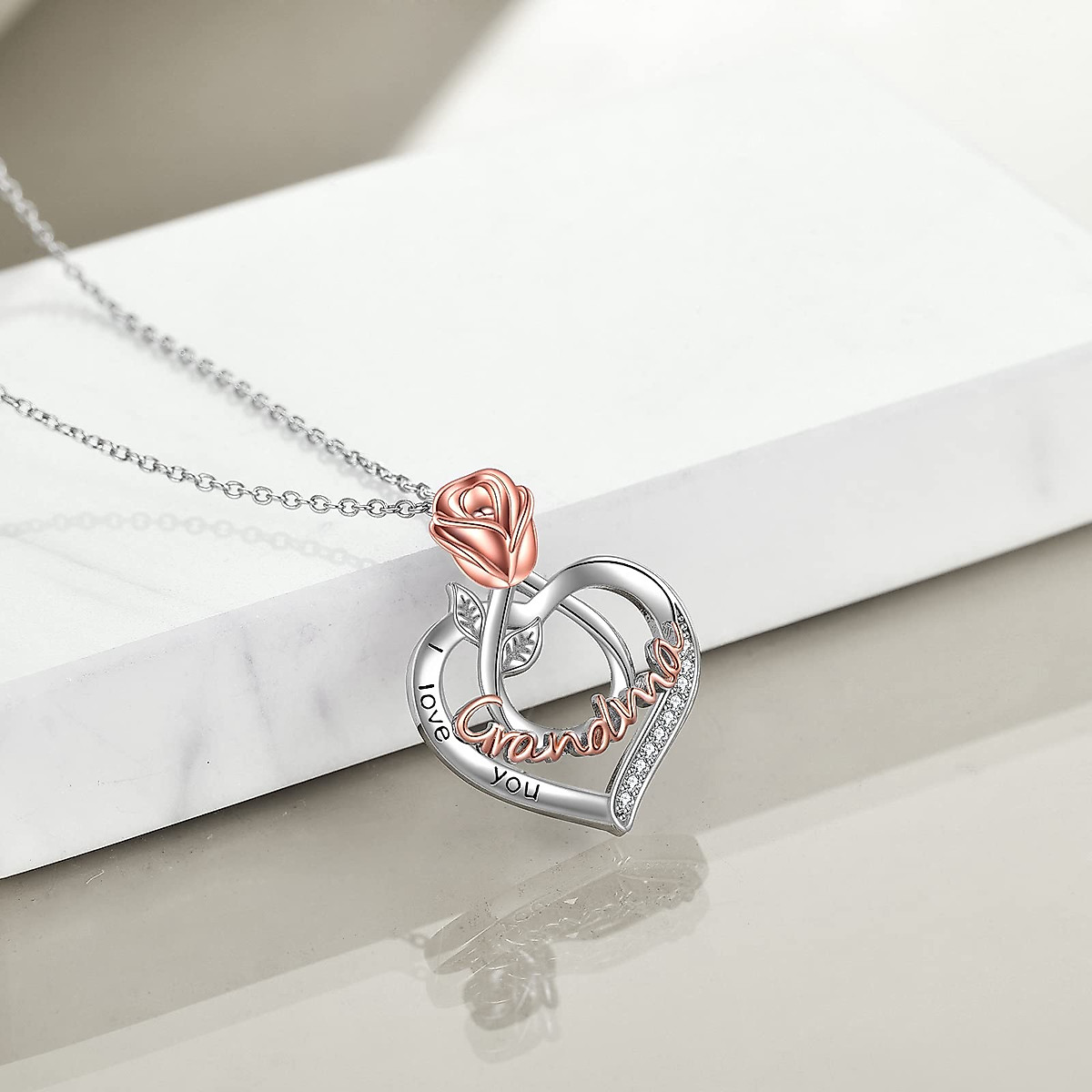 POPKIMI Mothers Day Gifts for Grandma 925 Sterling Silver Grandma Necklace Birthday Gifts for Grandma Grandma Jewelry