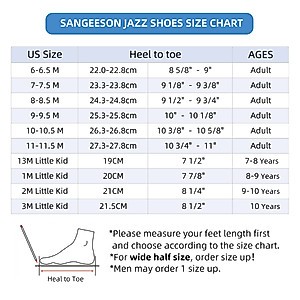 SANGEESON Jazz Shoe Slip-on for Women and Men's Dance Shoes, Black 10