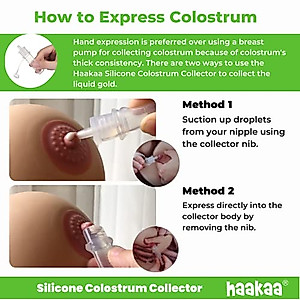 Haakaa Silicone Colostrum Collector Set with Clear PP Storage Case 4 ml, 6 PK, Pre-Sterilized