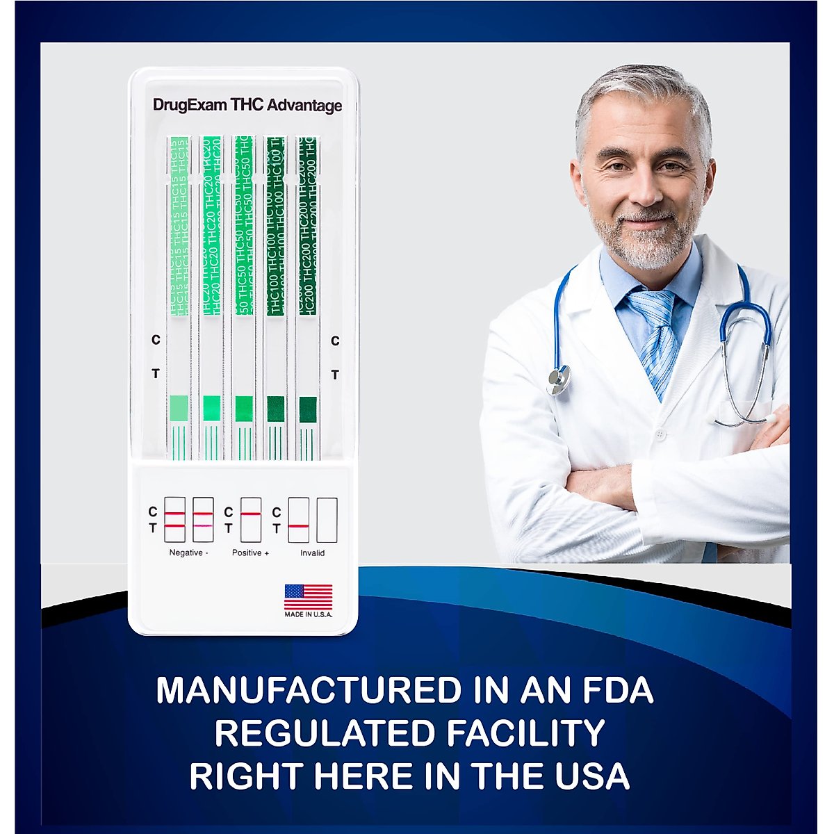 3 Pack - DrugExam THC Advantage Made in USA Multi Level Marijuana Home Urine Test Kit.Highly Sensitive THC 5 Level Drug Test Kit. Detects at 15 ng/mL, 20 ng/mL, 50 ng/mL, 100 ng/mL and 200 ng/mL (3)