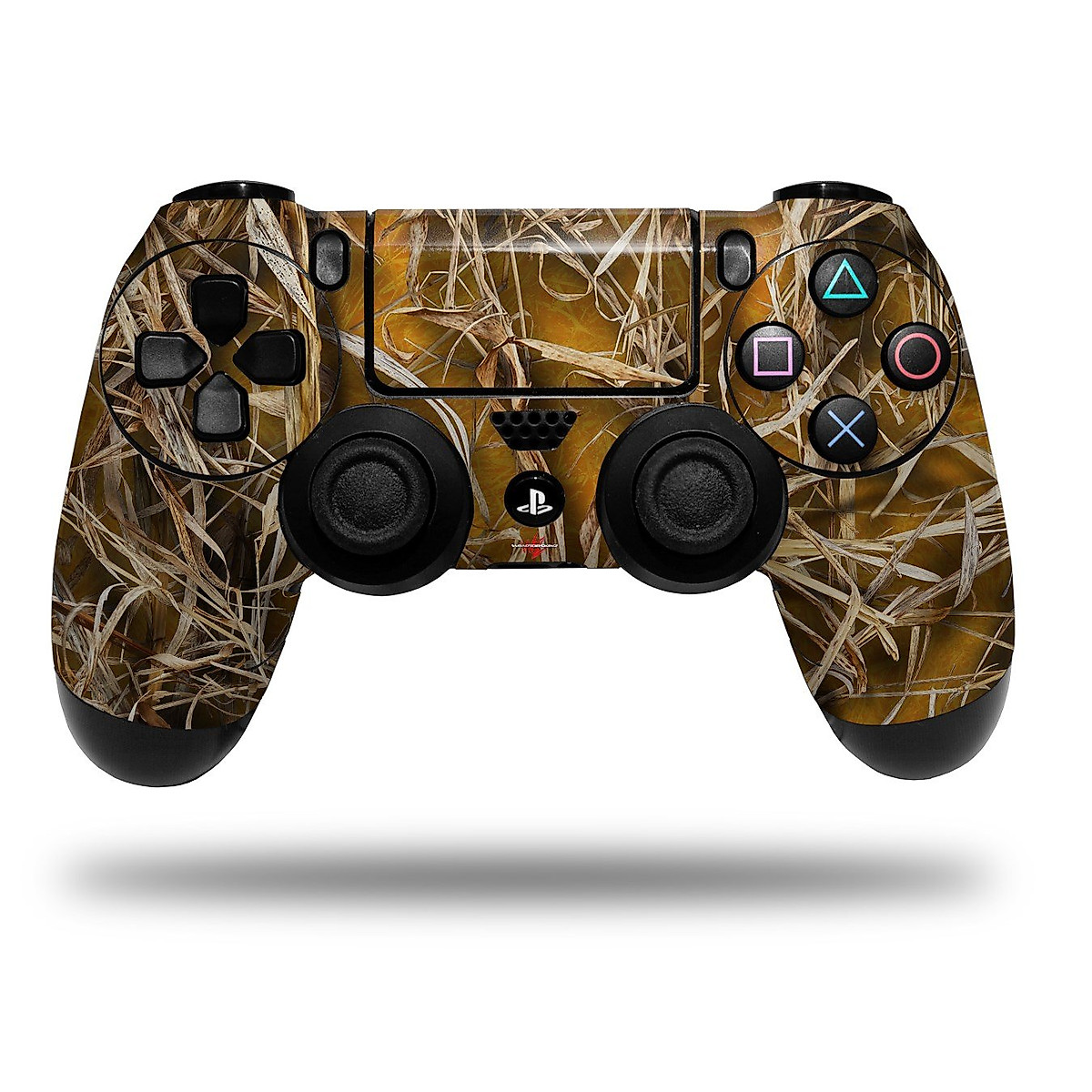 WraptorSkinz Skin Compatible with Sony PS4 Dualshock Controller PlayStation 4 Original Slim and Pro WraptorCamo Grassy Marsh Camo Orange (Controller NOT Included)
