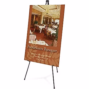 Quartet Instant Easel 64" Stand, Supports 10 lbs., Heavy-Duty, Tripod Base, Powder Coated Steel Material, Collapsible, Black (27E)