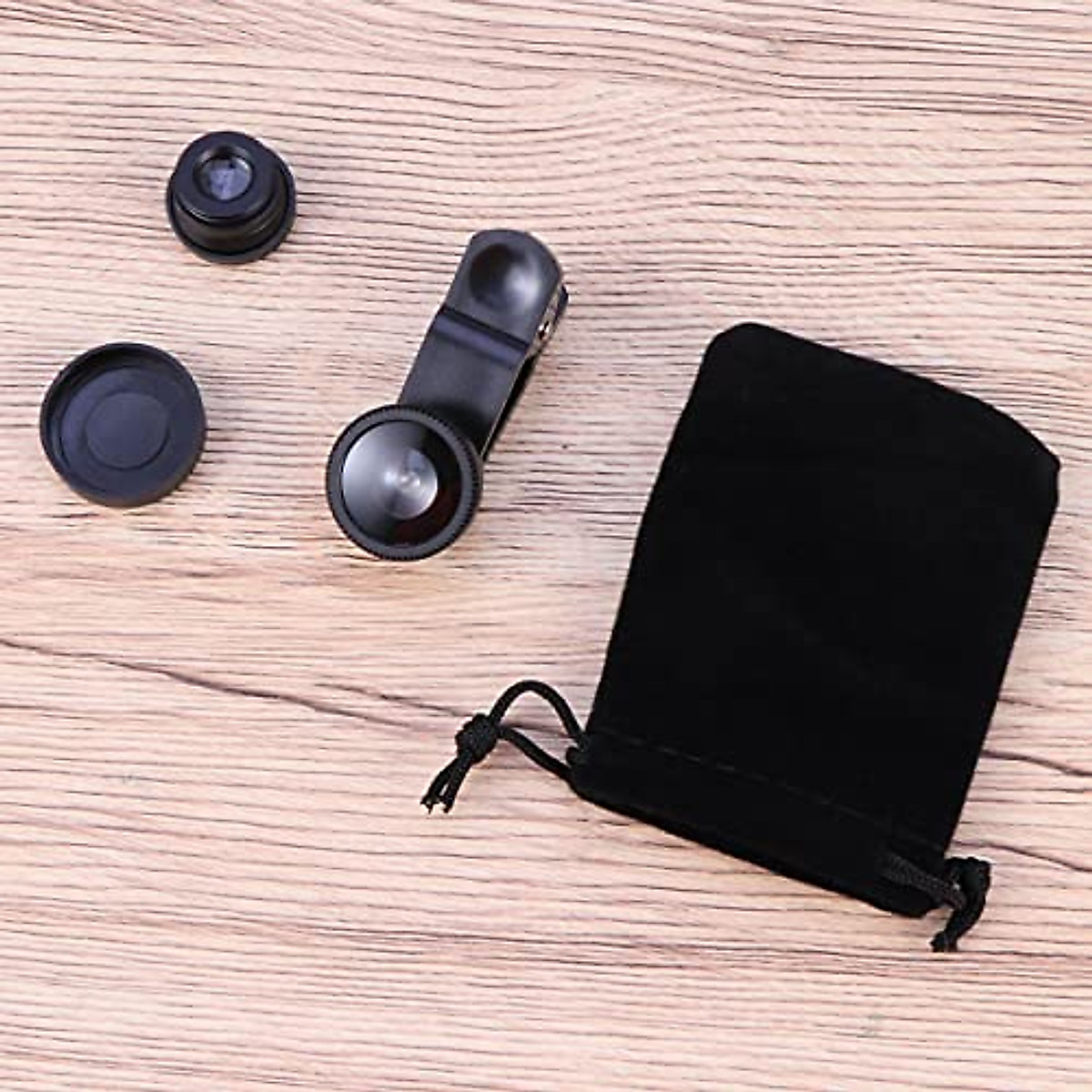 iplusmile 3 in 1 Phone Camera Lens Kit, Fisheye Lens 180 Degree Macro Lens Wide Angle Lens Clip on Cell Phone Lens Compatible with iPhone 6S/ 7/8/X Mini 3/2 and Most Smartphones, Black