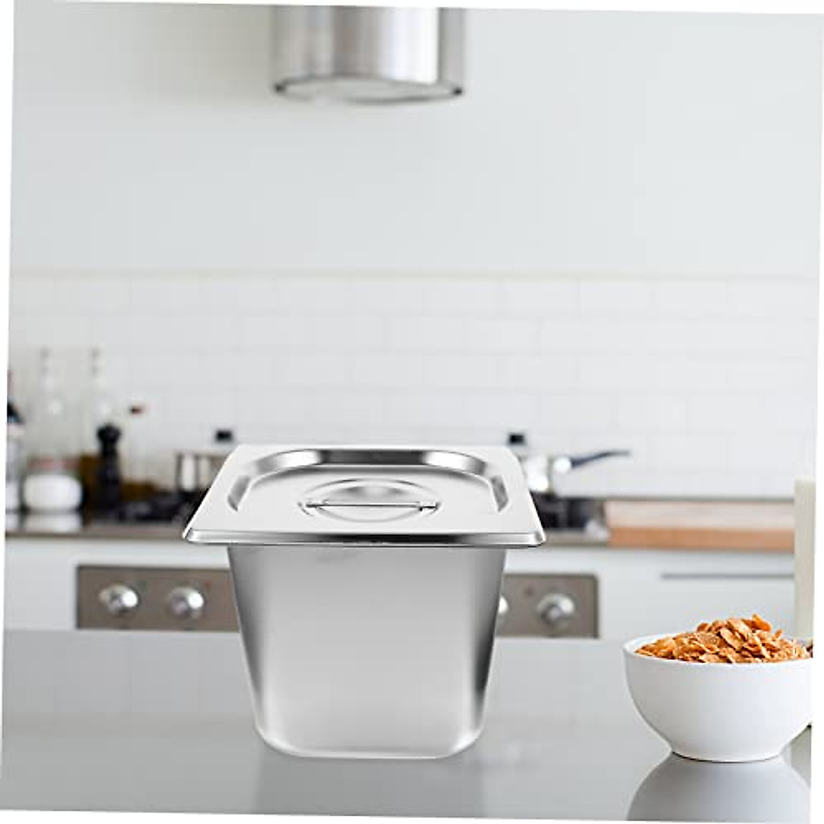 ULTECHNOVO Hotel Dip Bowls Large Serving Bowl Metal Basin Pasta Bowl Metal Mixing Bowls Table Tray Chafing Dishes Fruit Basin Steam Water Pan Buffet With Cover Food Stainless Steel