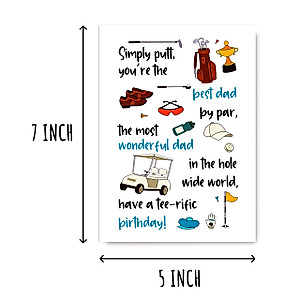 EruditeGifts Simply Putt You're The Best Dad By Par - Funny Birthday Card For Dad From Son Daughter - Golf Birthday Greeting Card For Daddy