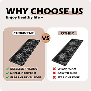 Kitchen Mat [2 PCS] Cushioned Anti-Fatigue Non Slip Waterproof Kitchen Rugs, Comfort Standing Mat for Kitchen, Office, Home, Laundry, 17.3"x28"+17.3"x47", Black and White