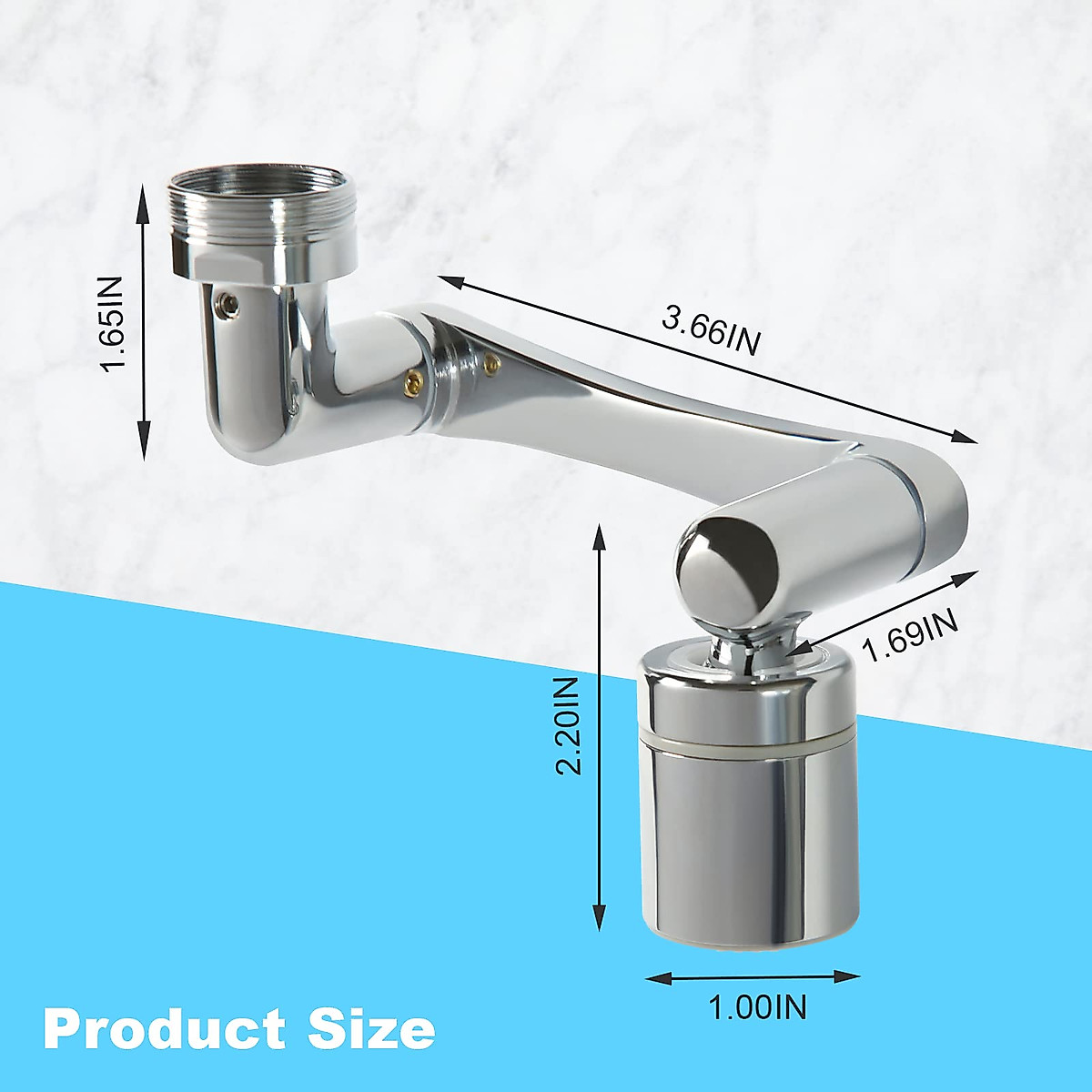 Upgraded 1440° Faucet Extender/Faucet Aerator, 1080+360 Degree Large Angle Rotatable Multifunctional Extension Faucet Adapter, Universal Faucet Sprayer Attachment, Sink Sprayer for Kitchen/Bathroom