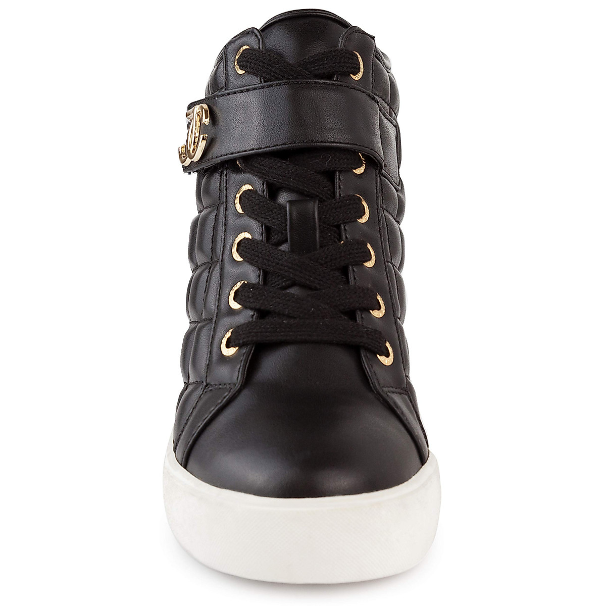 Juicy Couture Womens Wedge Sneakers High Top Womens Sneakers with Wedge, Wedgies Sneakers for Women-Journey 6.5 Black