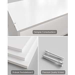 LOWOSA 2-Tier Stackable Shoe Rack, Wooden 2-Shelf Shoe Organizer Freestanding Shoe Storage Stand for 6-9 Pairs, Perfect for Closet, Entryway, Office Use - White