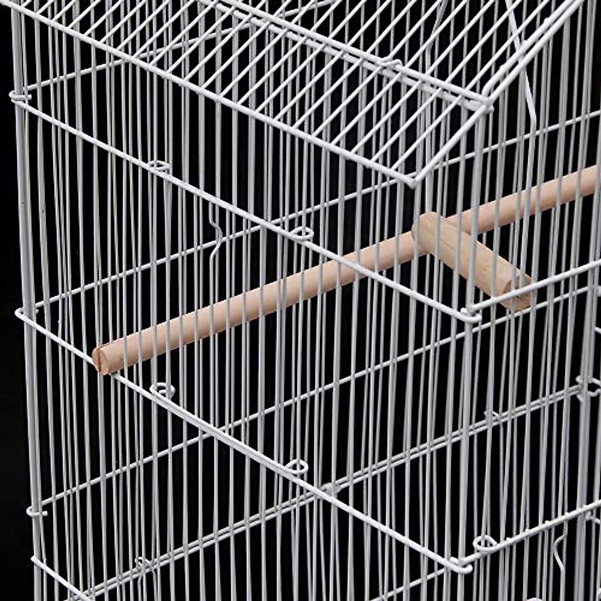 39" Bird Cage Pet Supplies Metal Cage with Open Play Top with Three Additional Toys White