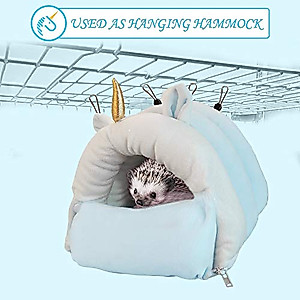 HOMEYA Guinea Pig Bed Small Animal Pet Hideout Hanging Bed for Hamster Rat Chinchilla Hedgehog Bunny,Sleeping House Habitat Nest Cage Accessories with 4 Hooks,Holiday Pet Gift for Halloween&Christmas