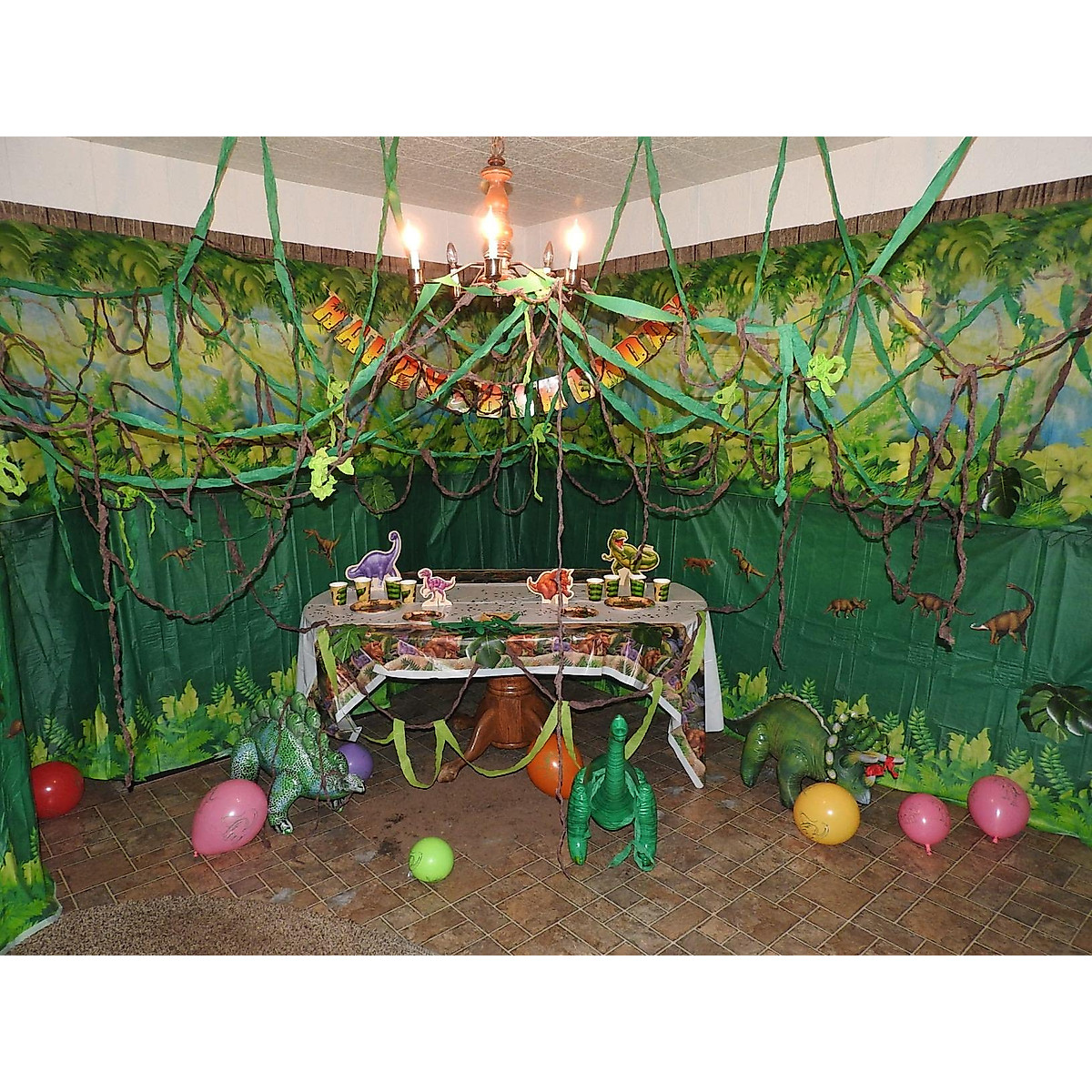 Crepe Paper Streamers 9 Rolls 738 ft Crepe Paper Decorations for Dinosaur Birthday Party, Natural Theme or Green Party(Jungle Green Combo)