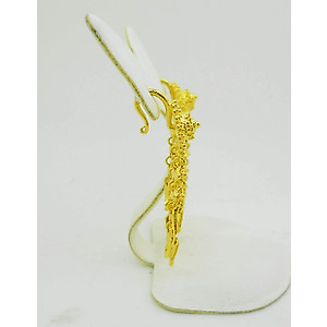 Dangle Earrings 23k 24k Thai Baht Yellow Gold Plated Filled Earrings Design From Thailand, Thai Dress, The Wedding, Women Jewelry