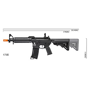 Lancer Tactical Gen 3 Airsoft Rifle MK18 Mod 0 Nylon Polymer Airsoft AEG Gun with Programmable Fast Trigger & Mosfet (Black)