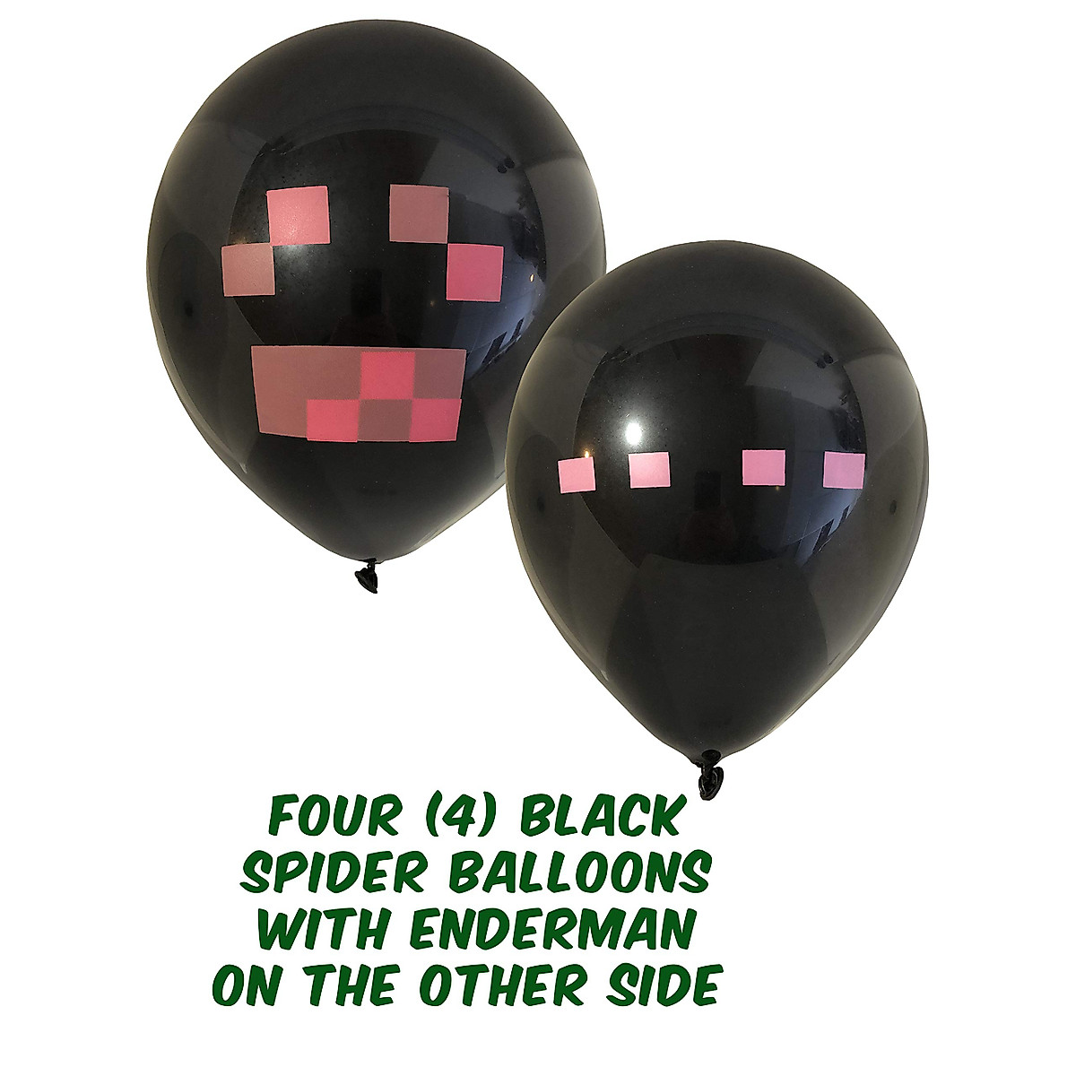 Party Ninja 24 Pack of Extra Large Pixel Miner Crafting Birthday Balloons - Double Sided Prints - 12" Party Balloons For Birthday Party Decorations