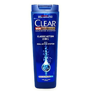 Clear Classic Action 2 In 1 With Dual Active System Anti-Dandruff Shampoo 1x400ML 13.53OZ Pack of 1
