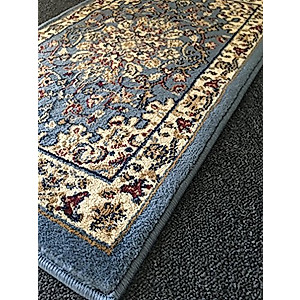 Deir Debwan Traditional Oriental Door Mat Area Rug Blue Persian (330,000 Point) Design 603 (2 Feet X 3 Feet)