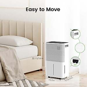 FREE VILLAGE Dehumidifier, 45 Pint (50 Pint Under 90°F/90% RH) Dehumidifiers for Home Up to 3500 Sq. Ft, Auto Drainage, Digital Control Panel, 24 Hr Timer, Dehumidifier for Basement, Bathroom, Bedroom