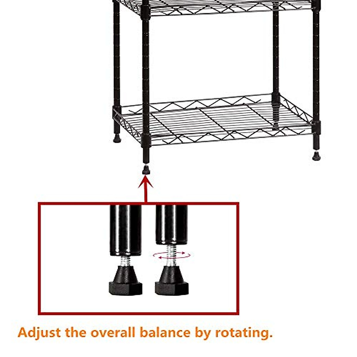 YOHKOH 6 Wire Shelving Steel Storage Rack Adjustable Unit Shelves for Laundry Bathroom Kitchen Pantry Closet 16.7" Width x 62" Height x 11.7" Depth, Black