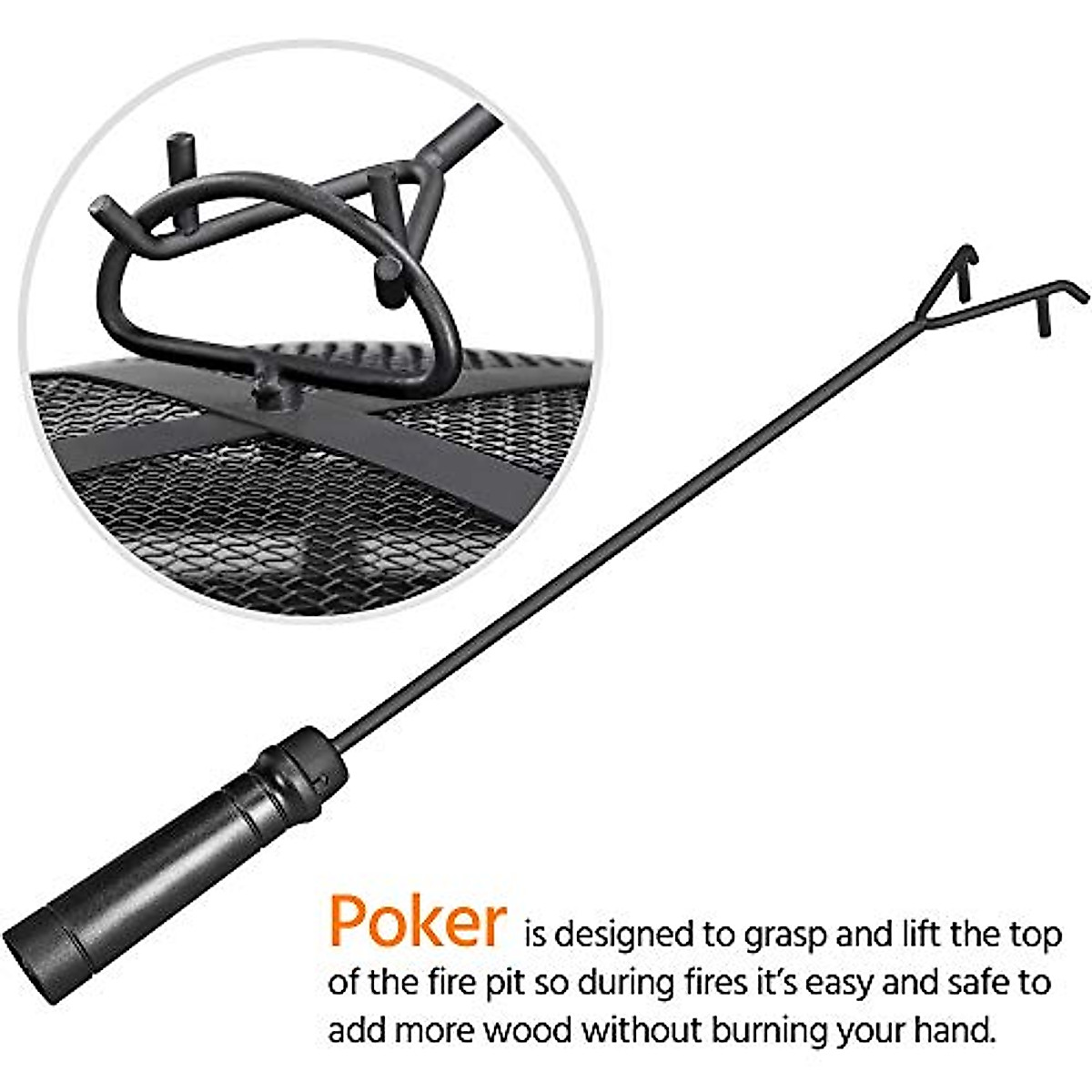 Topeakmart 36'' Outdoor Fire Pit Round Steel Firepit with Mesh Screen Poker Rain Cover for Backyard Garden Camping Bonfire Patio Bench, Bronze