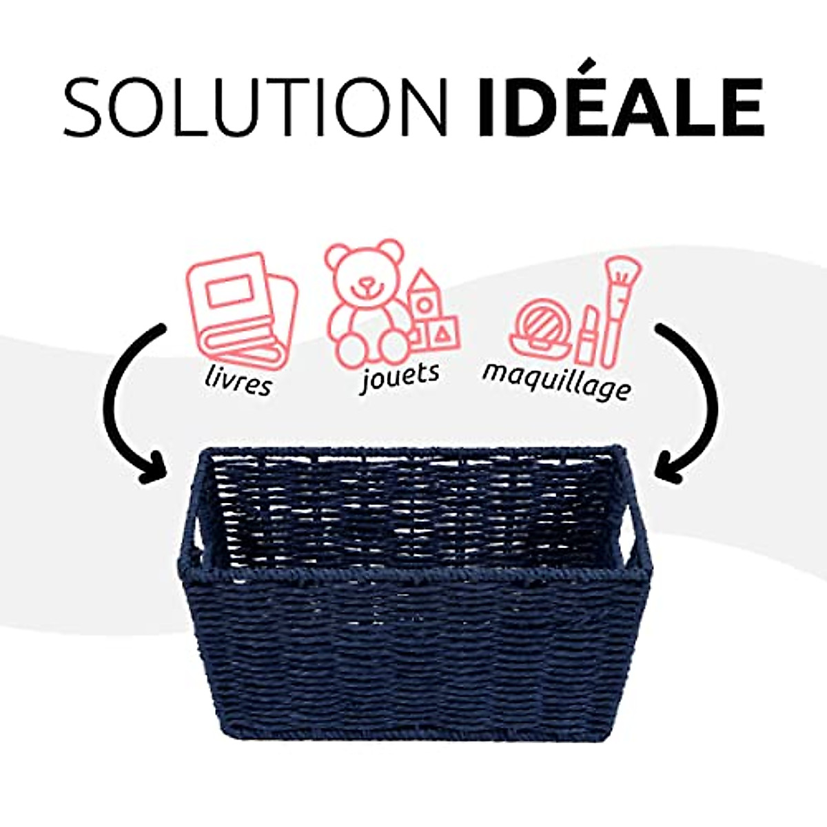 Compactor Etna Woven Storage Basket, Navy Blue