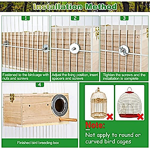Frjjthchy Parakeet Nesting Box, Bird Nesting Box Wood Cockatiel Nesting Box for Lovebird Cockatiel Budgie Finch Conure Durable Aviary Cage (L)