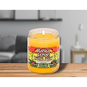 Smoke Odor Exterminator 13oz Jar Candles Rasta Love, (2)