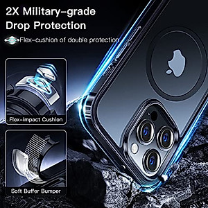 Alphex Official Color Match for iPhone 14 Pro Case, Compatible with MagSafe, 8FT Military Grade Shockproof Matte Slim Phone Cover Women Men 6.1 inch,Space Black