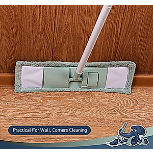 DSV Standard Professional Microfiber Floor Mop with 3 Washable Mop Pads and 1 Dirt Removal Scrubber | 360° Rotation Mop Head 16.8" | Ideal for Hardwood, Laminate, Tile & For Home/Office Floor Cleaning