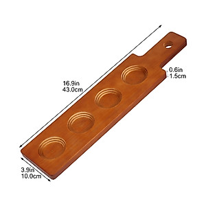 Kichvoe Wine Flight Board Wooden Wine Tasting Board Tequila Board 4 Cups Beer Flight Serving Paddle Wood Whiskey Flight Serving Tray for Home Bar Party