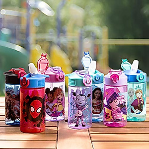 Zak Designs Marvel SpiderMan Kids Spout Cover and Built-in Carrying Loop Made of Plastic, Leak-Proof Water Bottle Design (BPA-Free), Red, 16oz