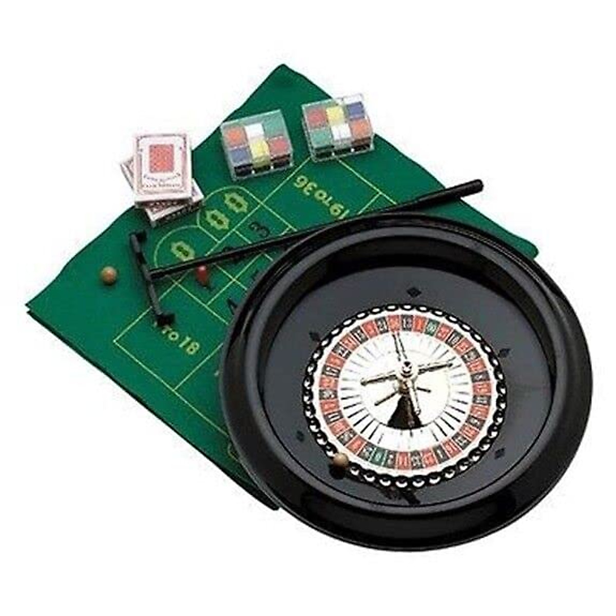 ARC-POWER for 12" Plastic Home Roulette Casino Wheel Game Set Kit with Felt Layout Roulete