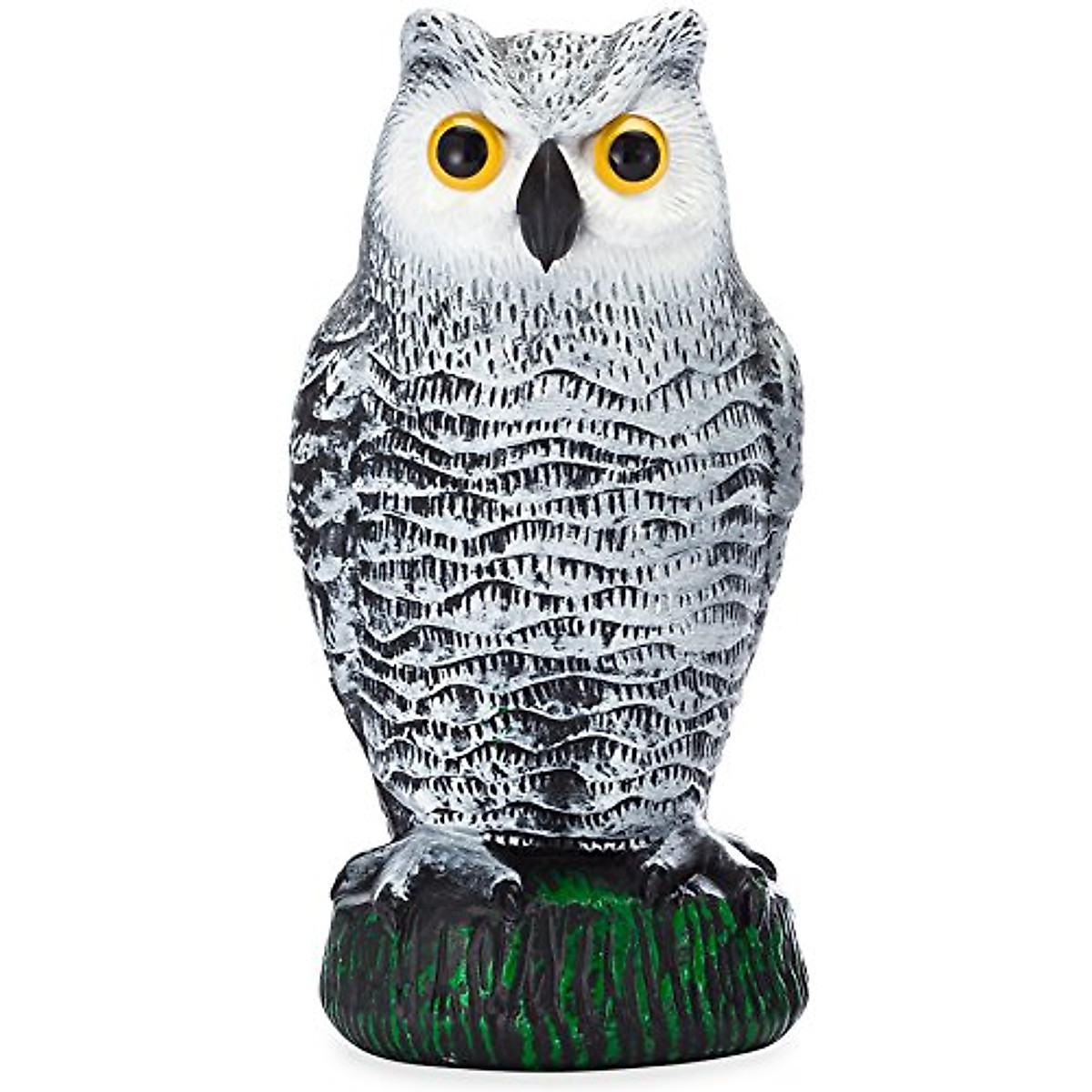 Horned Fake Owl and Bird - 10.5" Plastic Owls to Scare Birds Away - Effective Bird Devices - Scarecrow for Garden - Bird Devices Outdoor, Keep Birds Away
