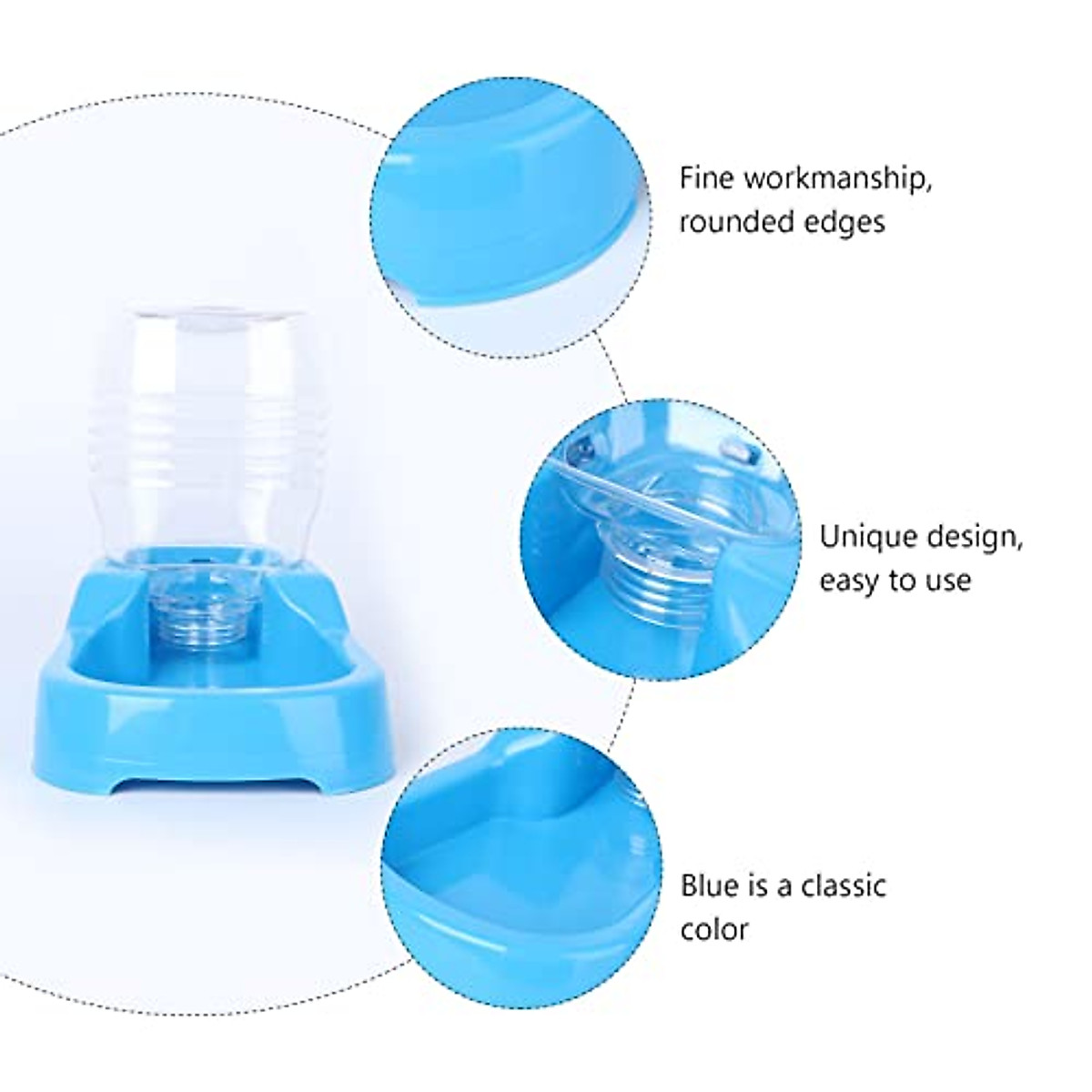 Mipcase Dog Water Feeder, Dog Water Dispenser Large, Automatic Pet Food Water Dispenser Plastic Food Feeding Bowls for Dogs Cats (Blue)