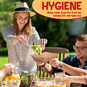 1000 Pcs Disposable Kraft Food Trays, Heavy Duty 2lb Coated Cardboard Food Boats, Disposable Wooden Forks Biodegradable Holds Nachos, Tacos, Hot Dogs and More Picnic Fiesta Camping Kiosk Supplies