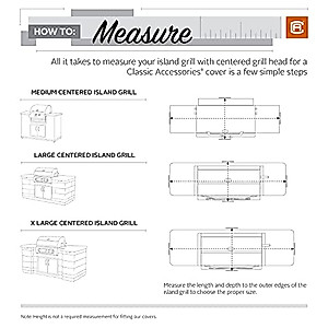 Classic Accessories Veranda Water-Resistant 86 Inch Center Island BBQ Grill Head Cover