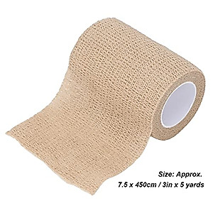 3 Inch X 5 Yards Self Adhesive Bandage, Breathable Elastic Cohesive Tape Wrap for Sports Injury Wrist Sprains